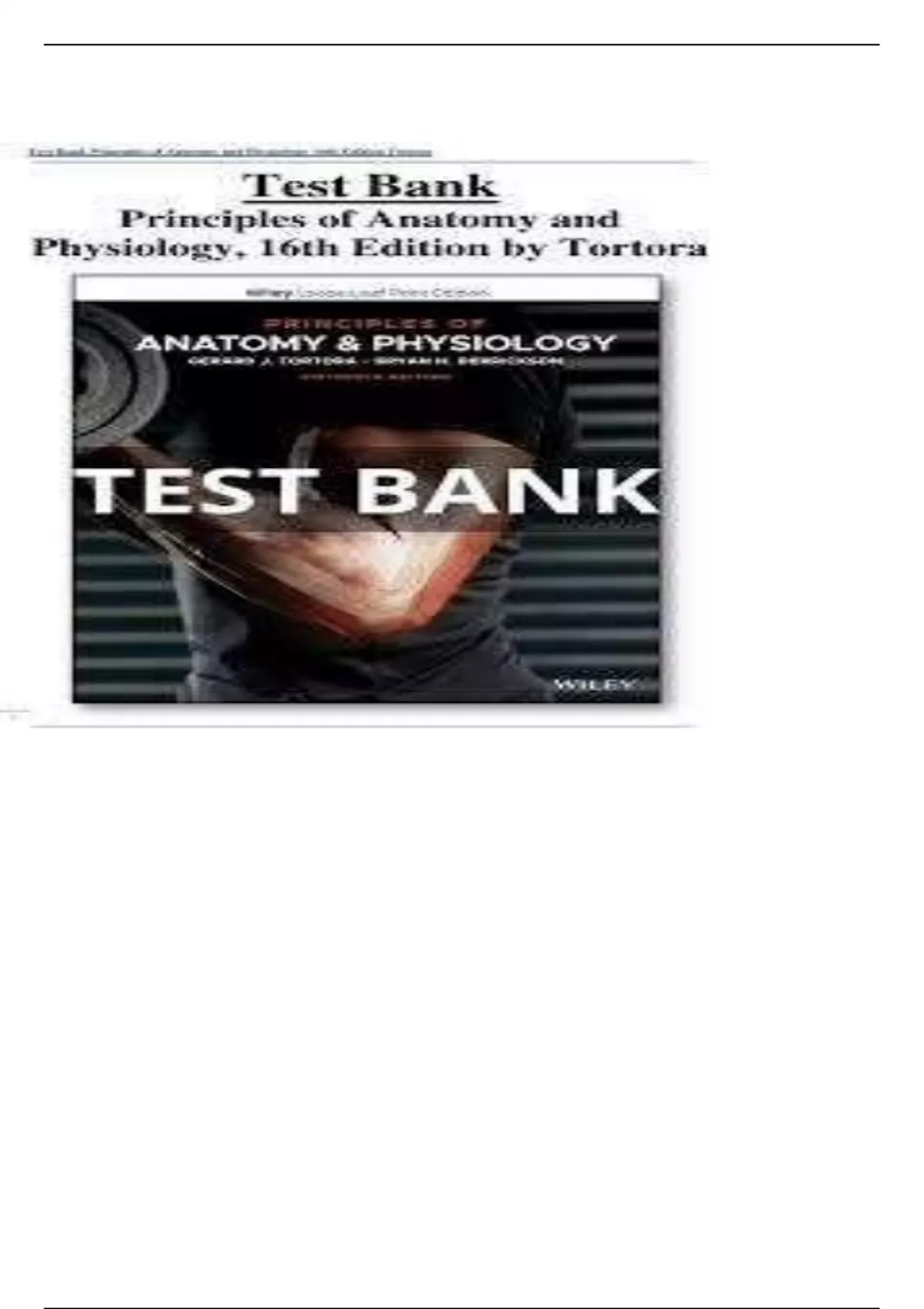 TEST BANK – Principles of Anatomy and Physiology, 16th Edition by Bryan ...
