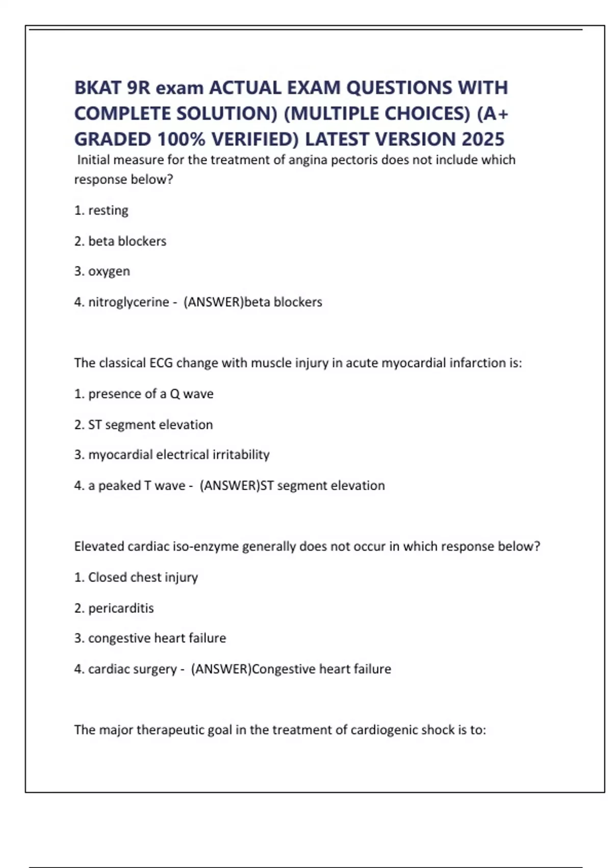 BKAT 9R exam ACTUAL EXAM QUESTIONS WITH COMPLETE SOLUTION) (MULTIPLE ...