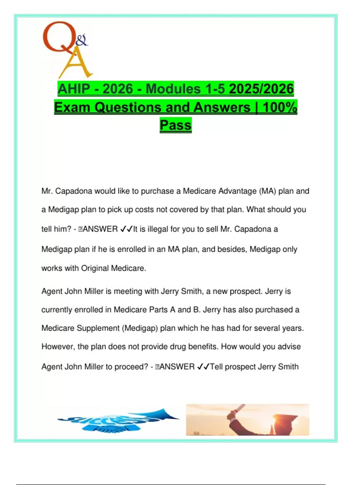 2025/2026 AHIP Final Exam – 100 Official Questions with Correct Answers ...