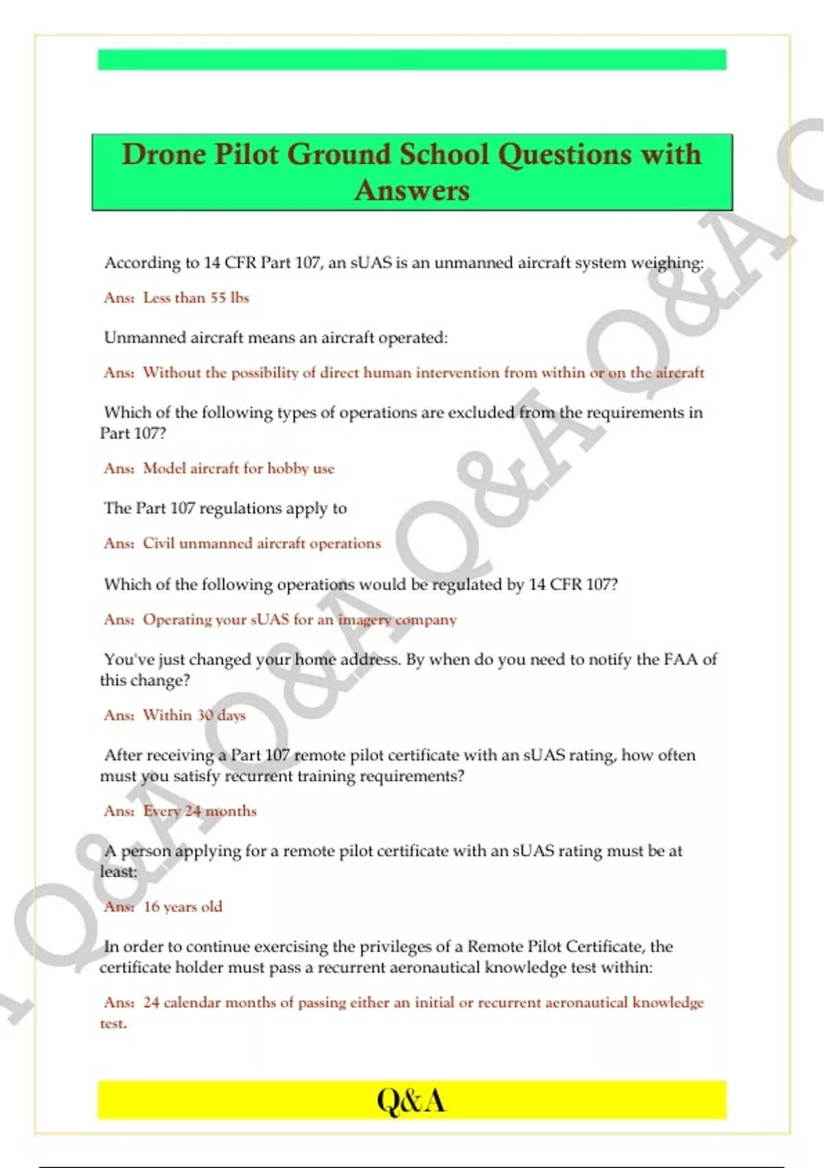Drone Pilot Ground School Questions with Answers - Drone Pilot Ground ...