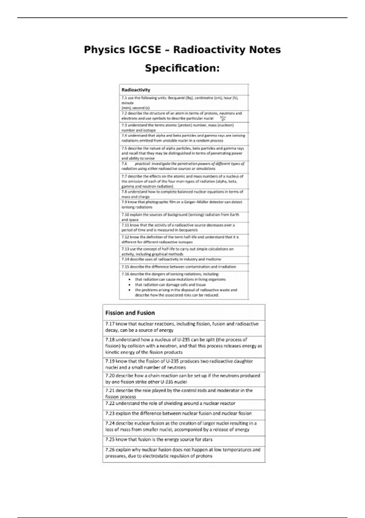IGCSE Edexcel Physics – Radioactivity Complete Revision Notes - Science ...