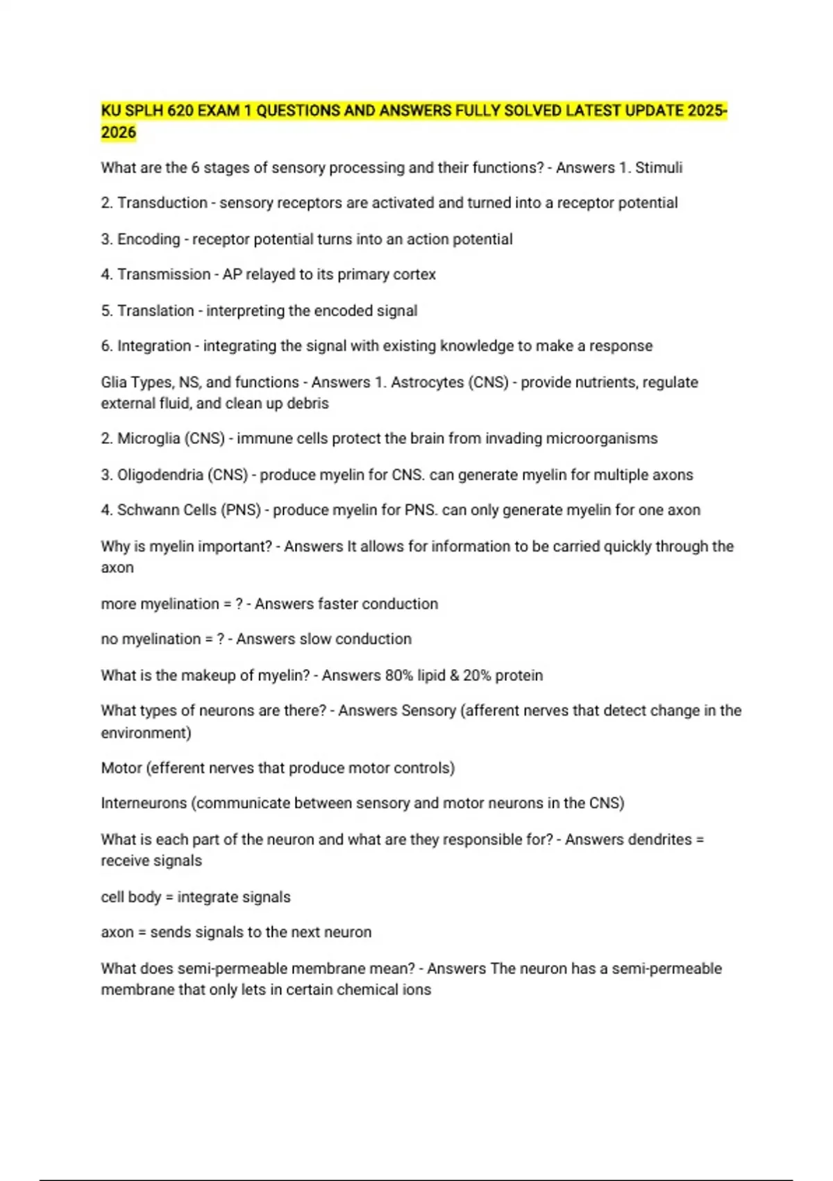 KU SPLH 620 EXAM 1 QUESTIONS AND ANSWERS FULLY SOLVED LATEST UPDATE ...