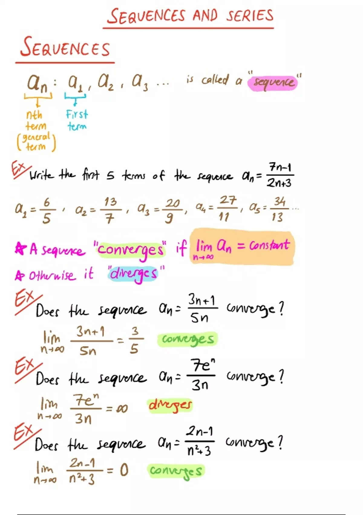 Summary AP Calculus BC – Series (Full Notes + Solved Problems + Answer ...