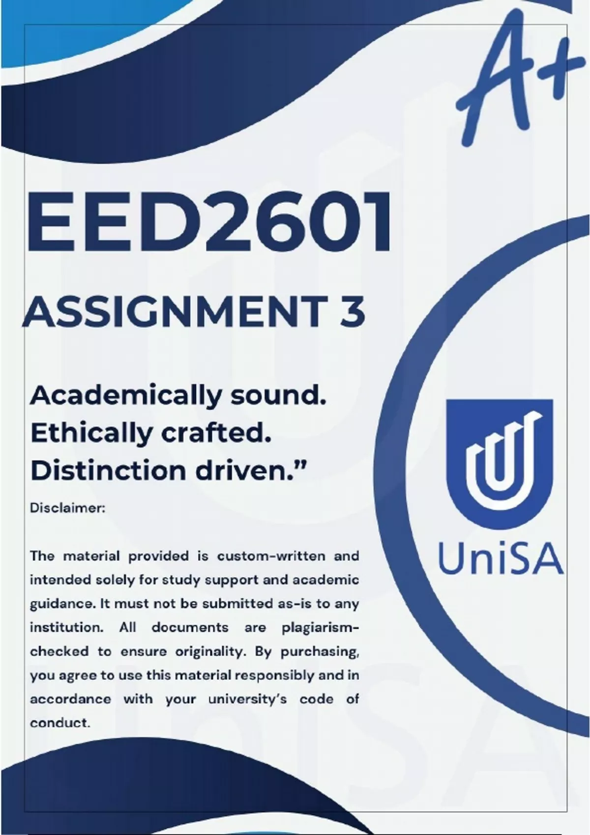 EED2601 ASSIGNMENT 3 PORTFOLIO *COMPLETE ANSWERS* DUE DATE 2 SEPTEMBER ...