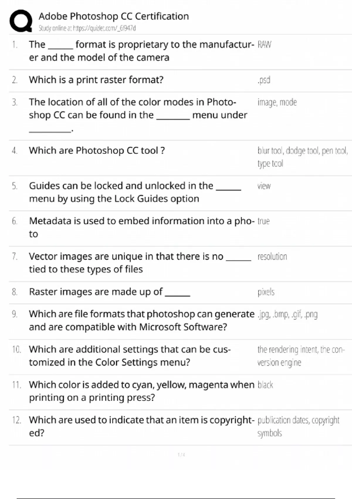 Adobe Photoshop CC Certification Exam / 2025 Practice Test / Score 100% ...