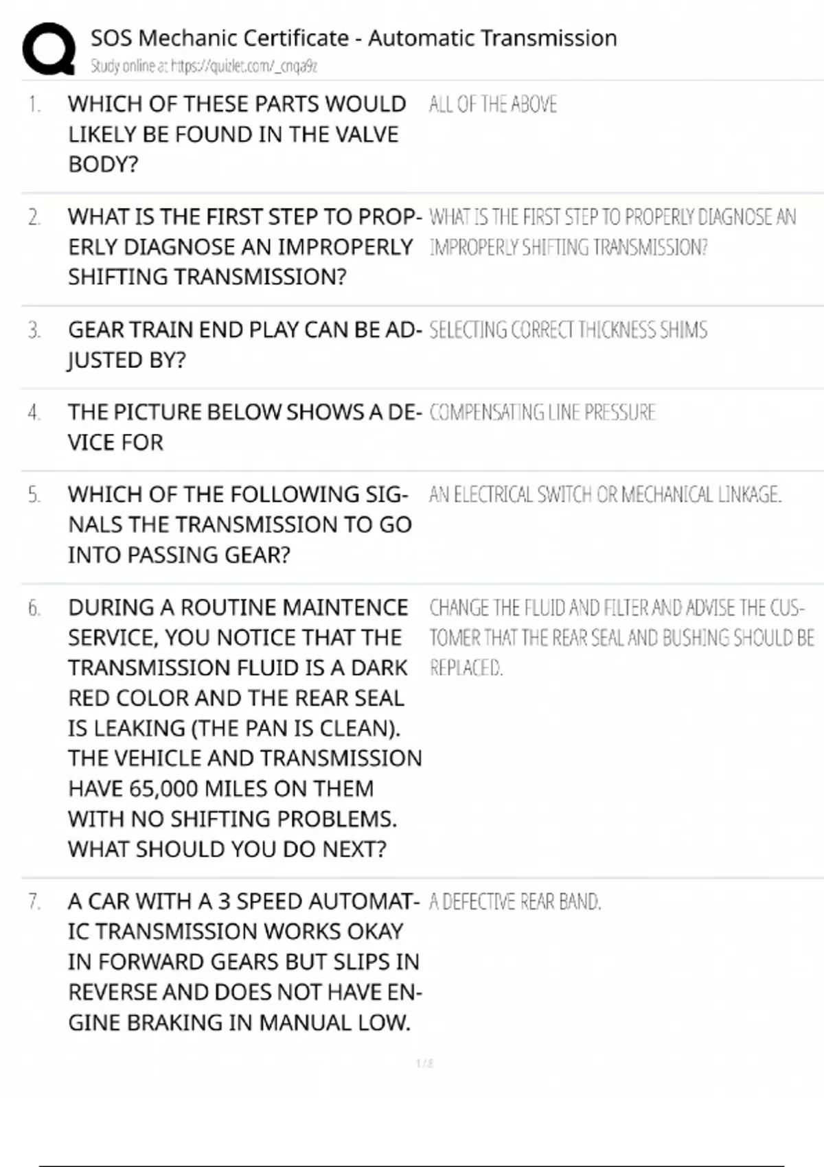 SOS Mechanic Certificate - Automatic Transmissions / 2025 Certification ...