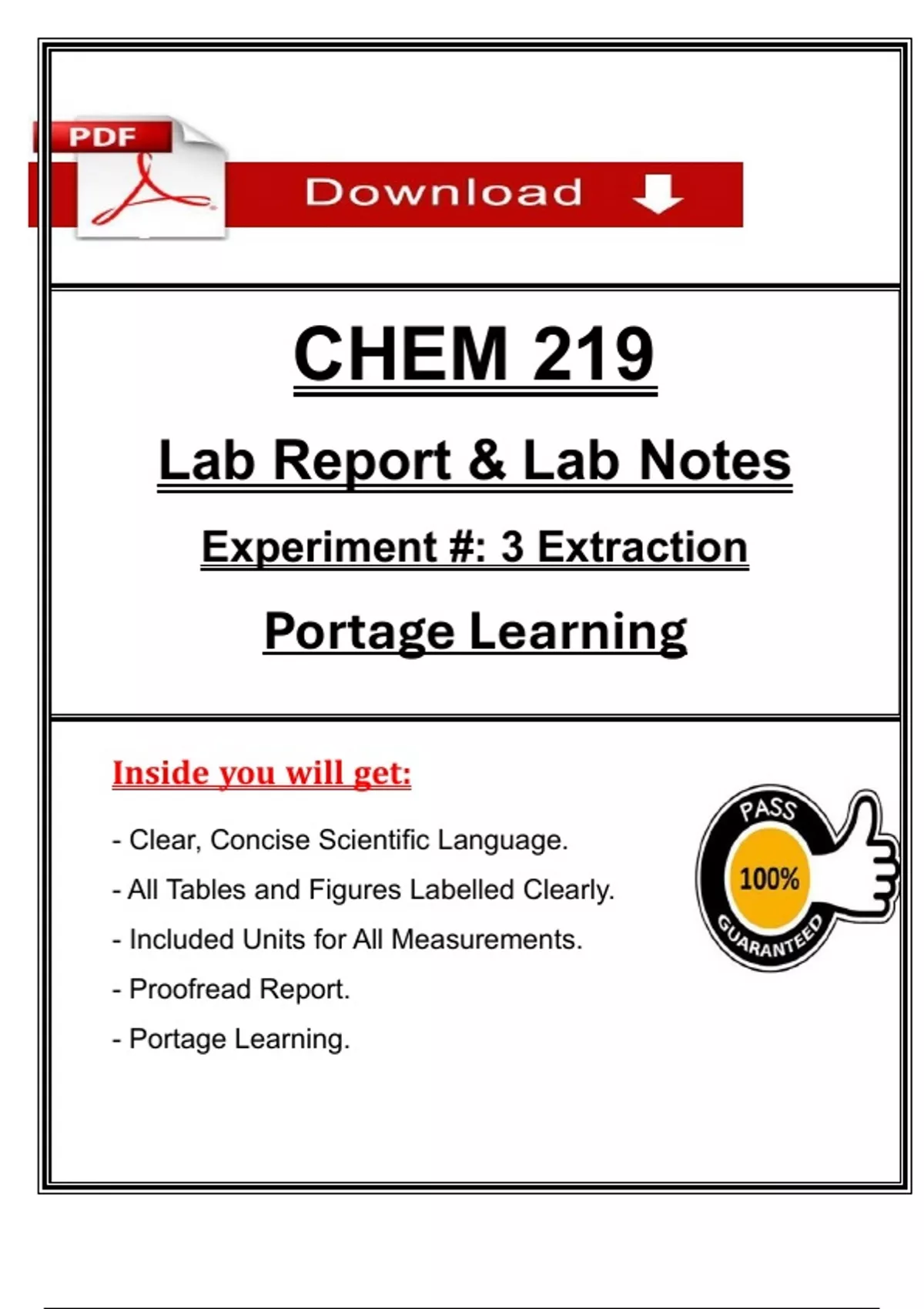 CHEM 219 Lab Report & Notes | Experiment 3 Extraction | Portage ...