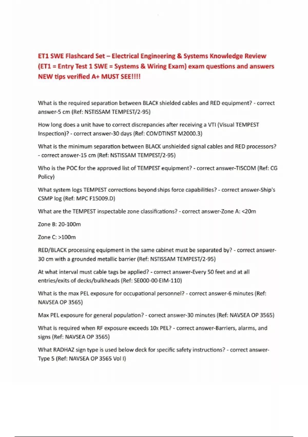 ET1 SWE Flashcard Set – Electrical Engineering & Systems Knowledge ...