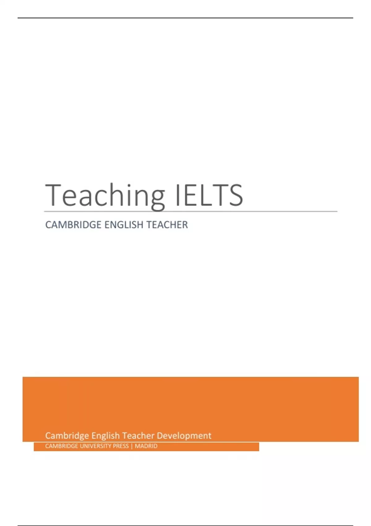 Teaching IELTS | Cambridge English Teacher Guide & Resources - Teaching ...