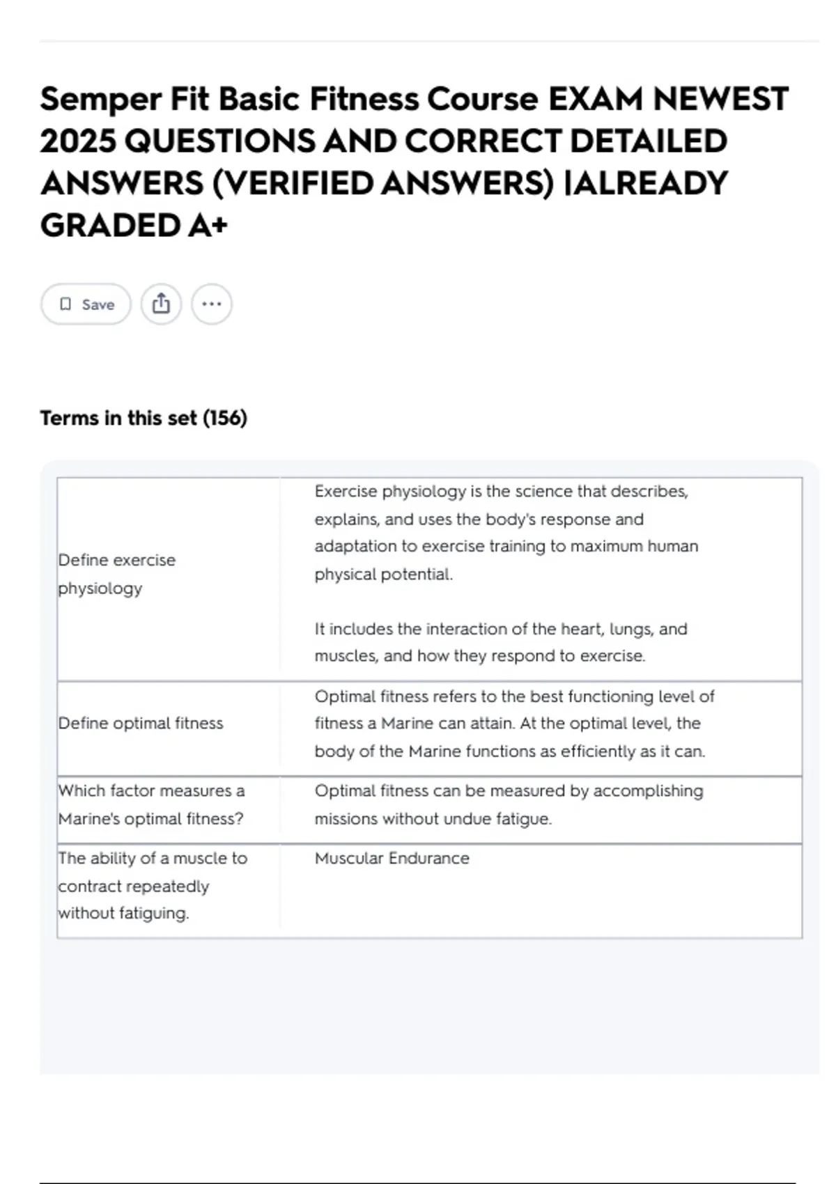 Semper Fit Basic Fitness Course EXAM NEWEST 2025 QUESTIONS AND CORRECT ...