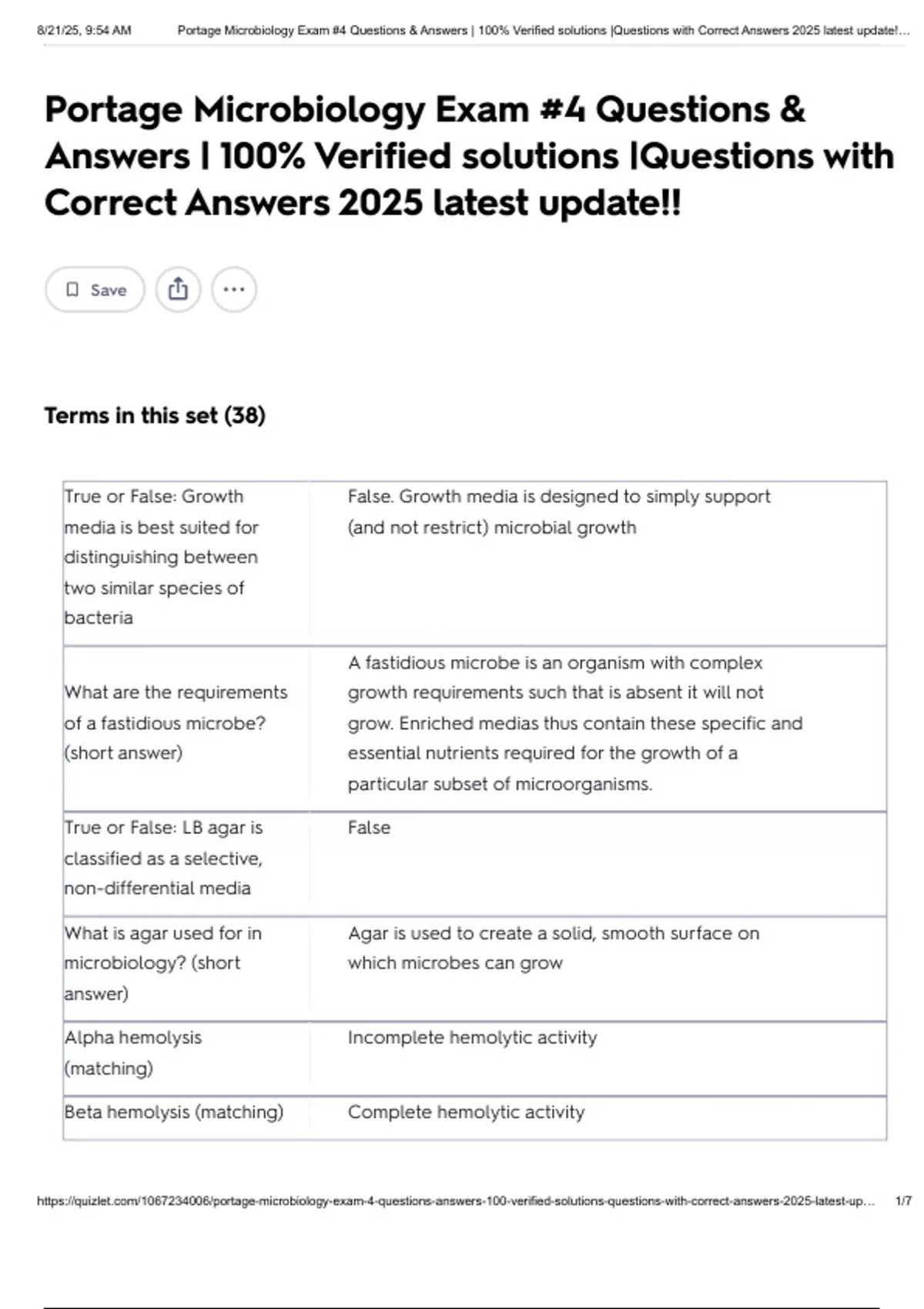 Portage Microbiology Exam #4 Questions & Answers | 100% Verified solutions |Questions with ...