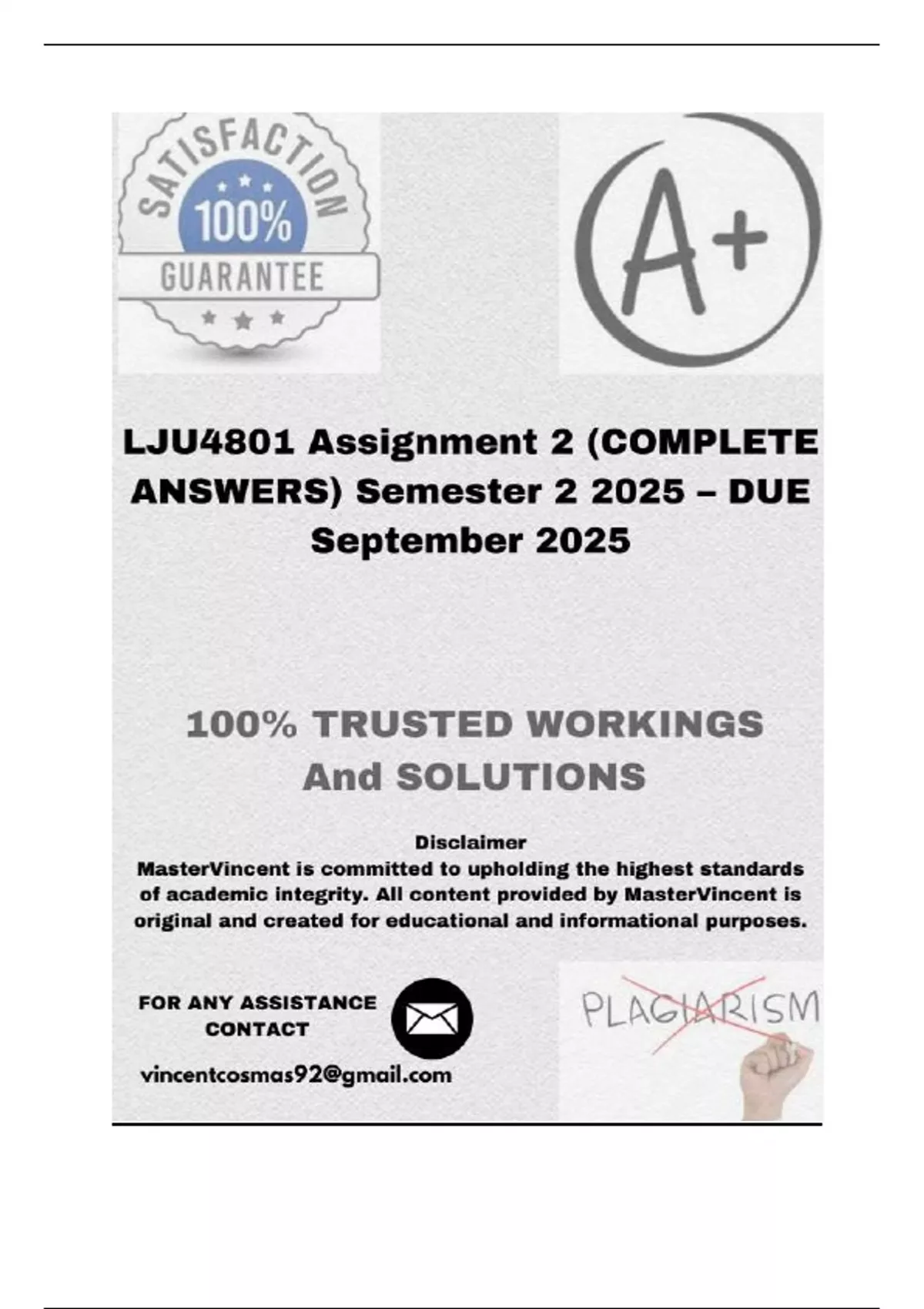 LJU4801 Assignment 2 (COMPLETE ANSWERS) Semester 2 2025 – DUE September 2025; 100% correct ...