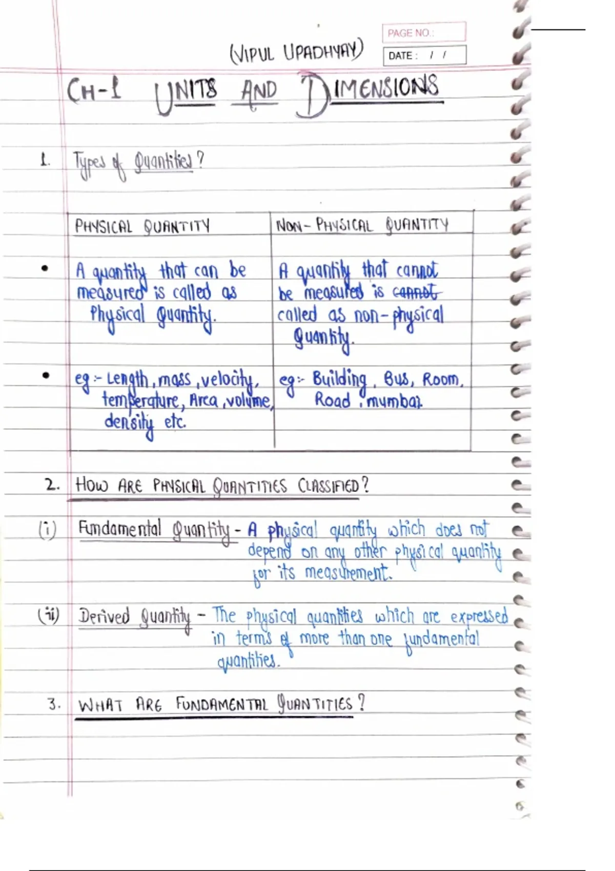 Class 12 Physics: Ch- Units and Dimensions ( Handwritten, Complete ...