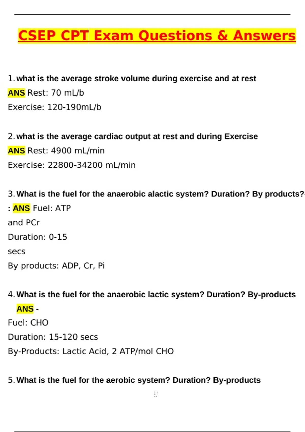 CSEP CPT Exam Latest 2025 Actual Questions and Verified Answers (2025 / ...