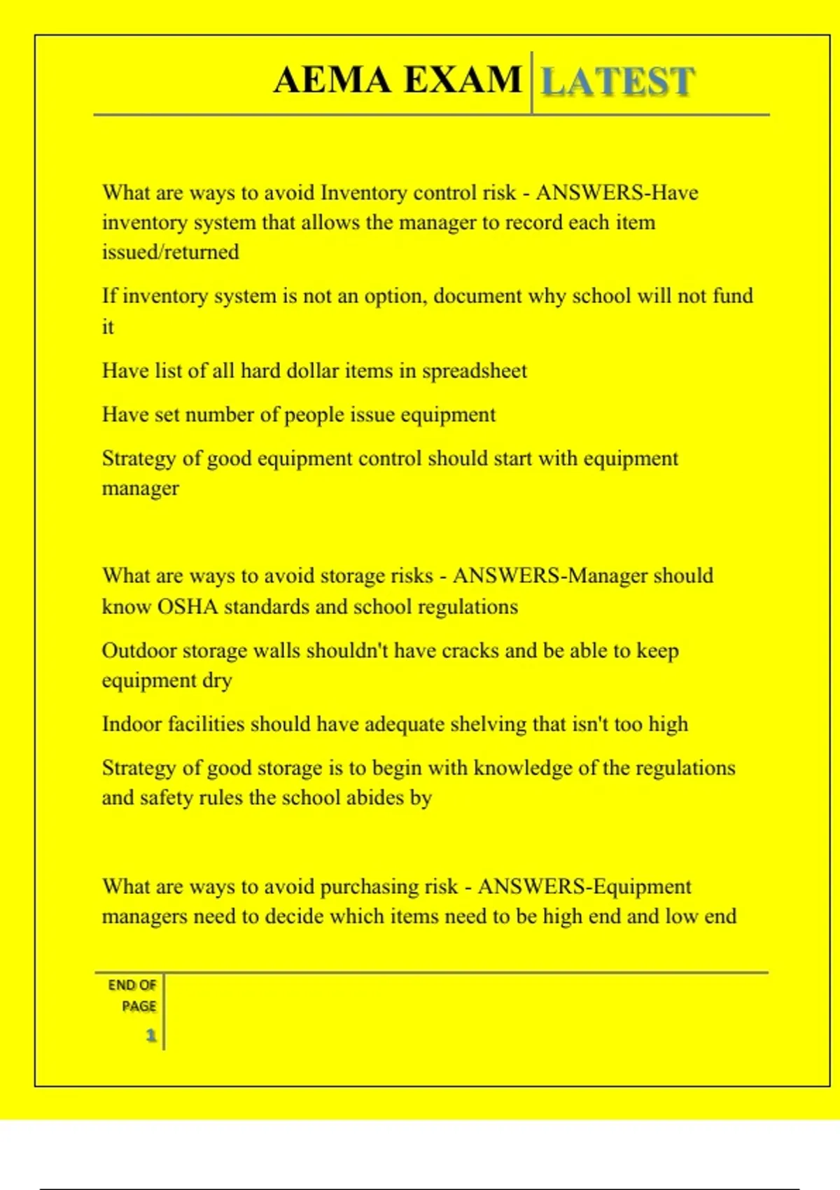 AEMA EXAM QUESTIONS AND ANSWERS 2025 - AEMA - Stuvia US