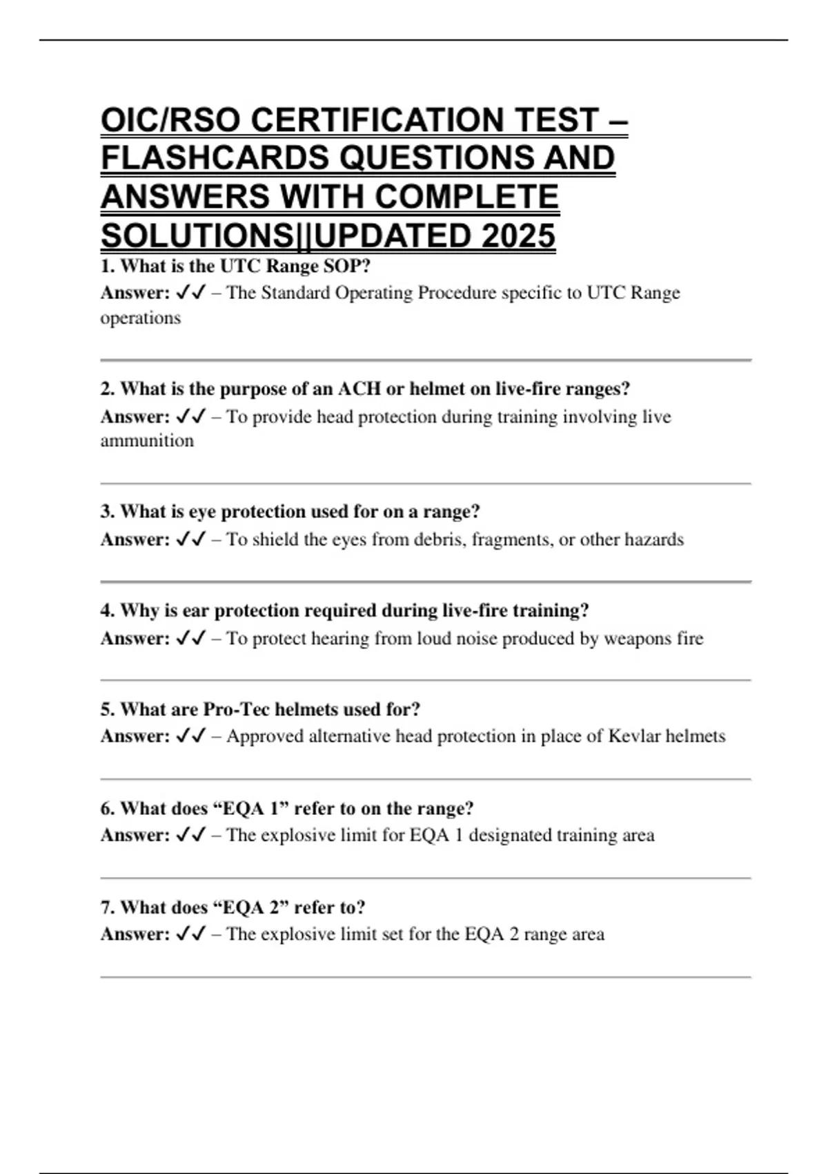 OIC/RSO CERTIFICATION TEST – FLASHCARDS QUESTIONS AND ANSWERS WITH ...