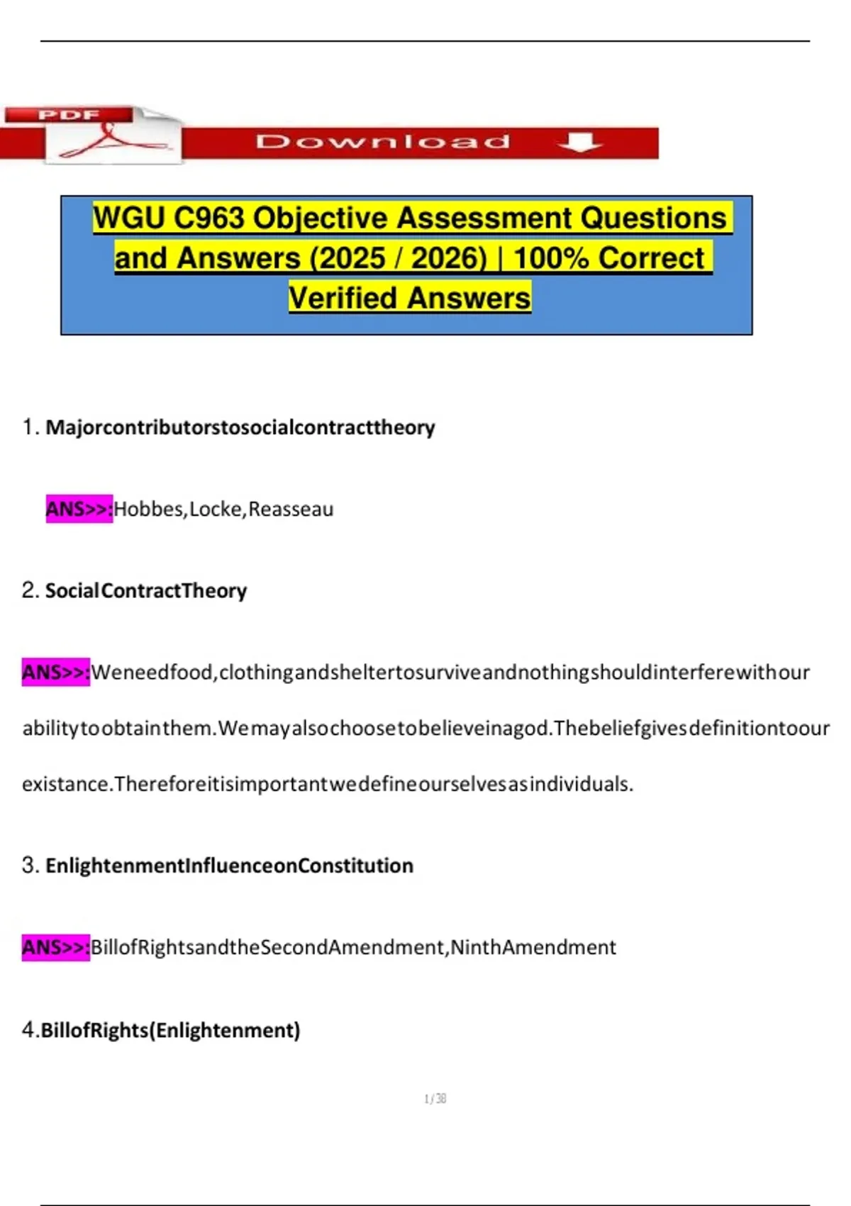 WGU C963 Objective Assessment Questions and Answers (2025 / 2026) | 100 ...