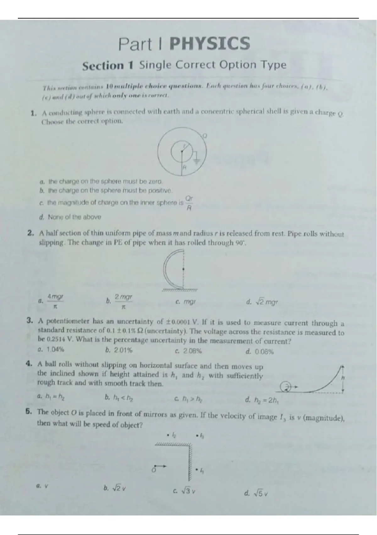 JEE Advanced Practice Paper 1 - Physics - Stuvia US