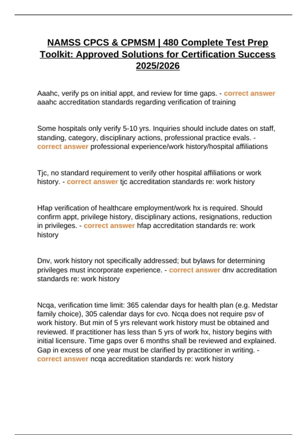 NAMSS CPCS & CPMSM | 480 Complete Test Prep Toolkit: Approved Solutions ...