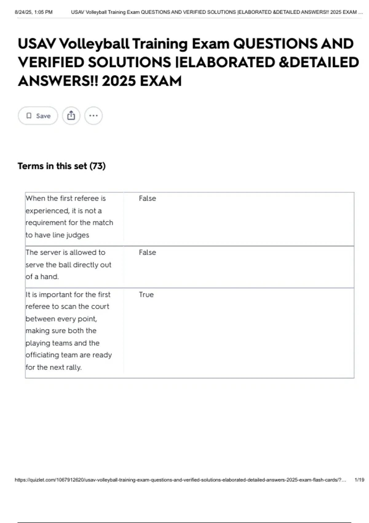 USAV Volleyball Training Exam QUESTIONS AND VERIFIED SOLUTIONS ...