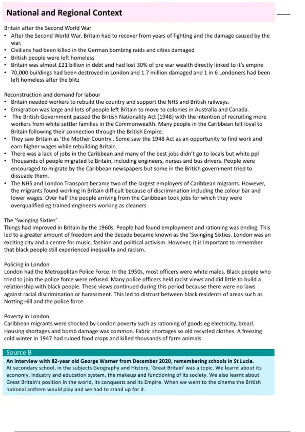Summary Migration Edexcel GCSE Detailed Revision Notes - History ...