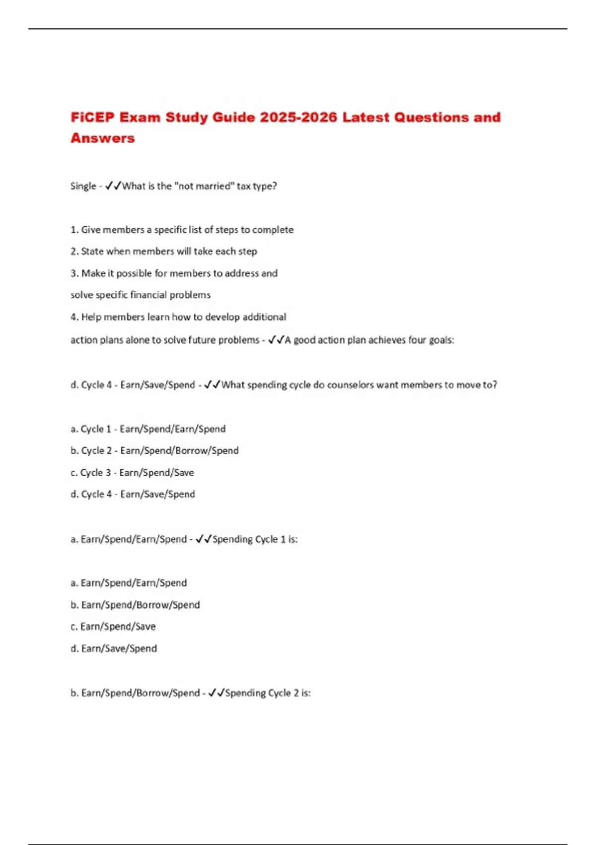 FiCEP Exam Study Guide Latest Questions and Answers - FICEP CUNA ...