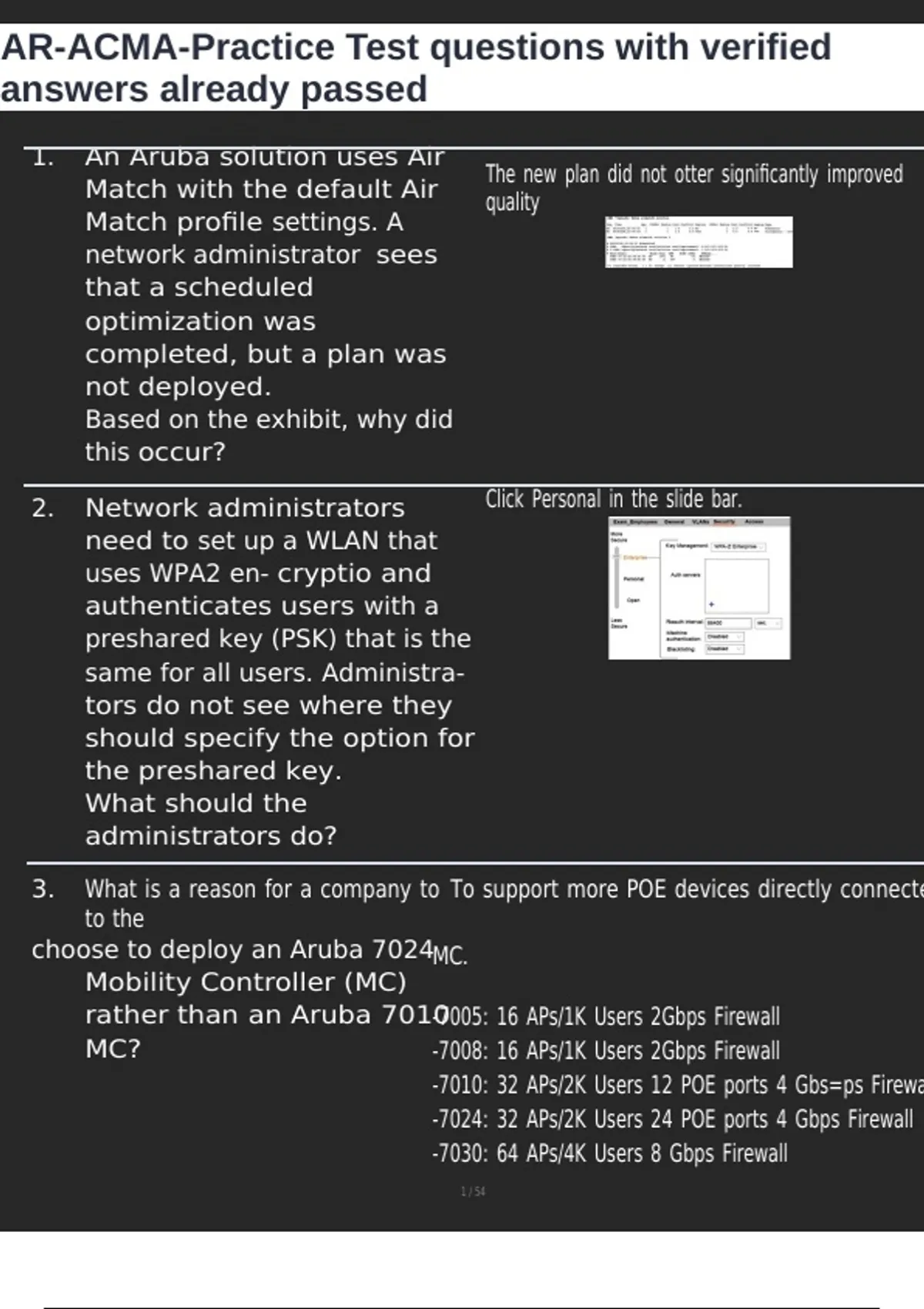 AR-ACMA-Practice Test questions with verified answers already passed ...