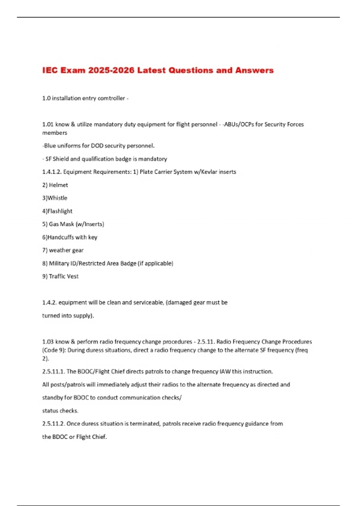 IEC Exam Latest Questions and Answers - IEC - Stuvia US