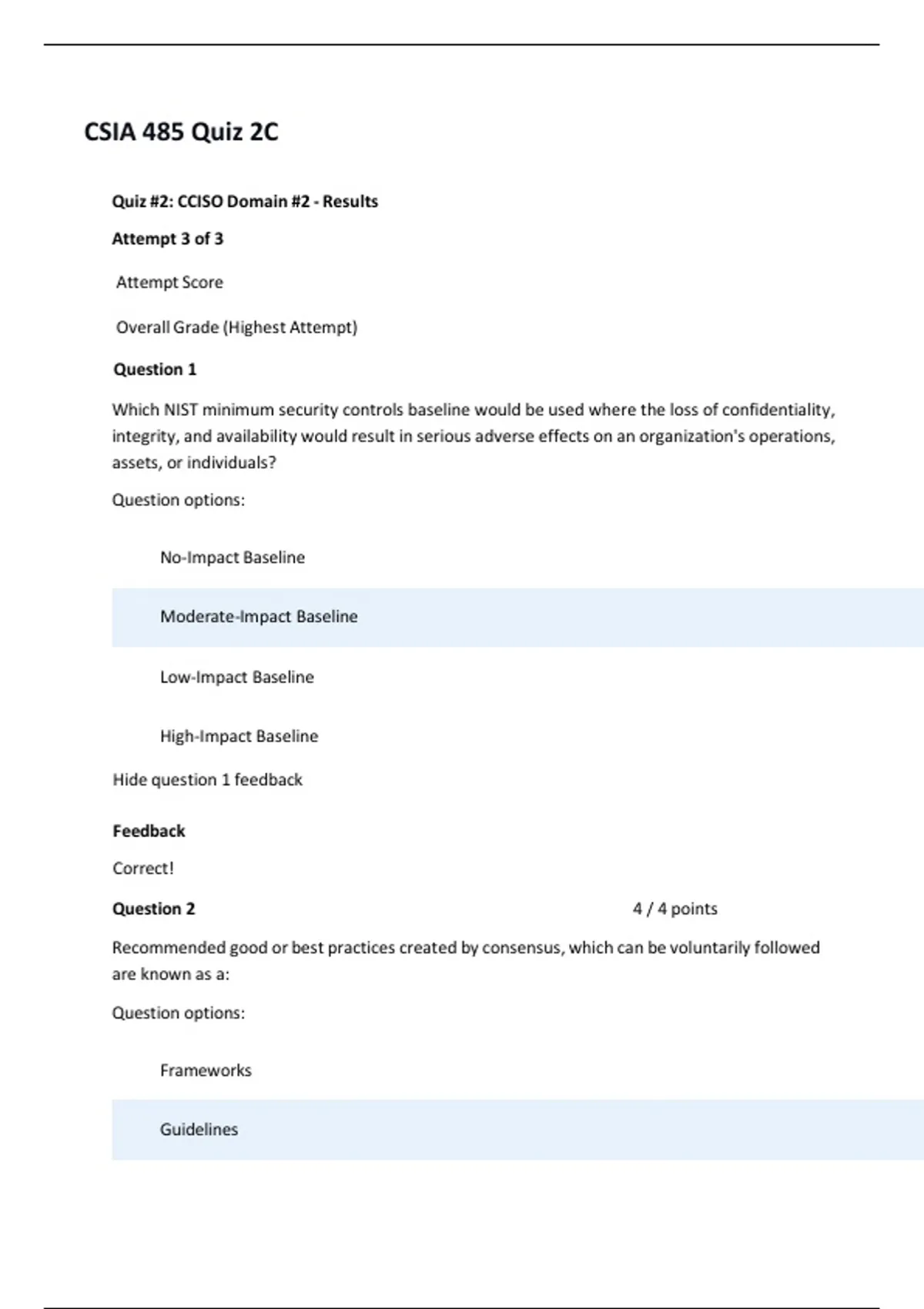 CSIA 485 Quiz 2C | Questions and Answers | University of Maryland ...