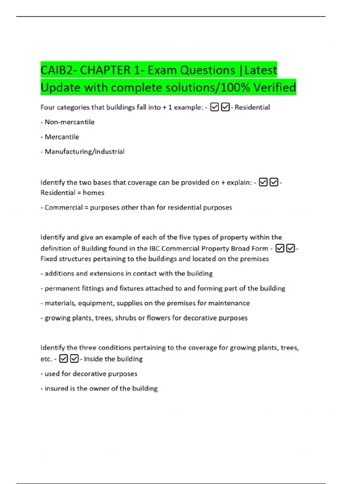 CAIB 2 - CHAPTER 1- Exam Questions |Latest Update with complete ...