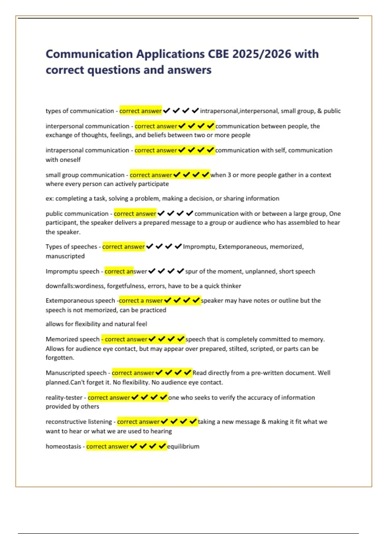 Communication Applications CBE 2025/2026 with correct questions and ...