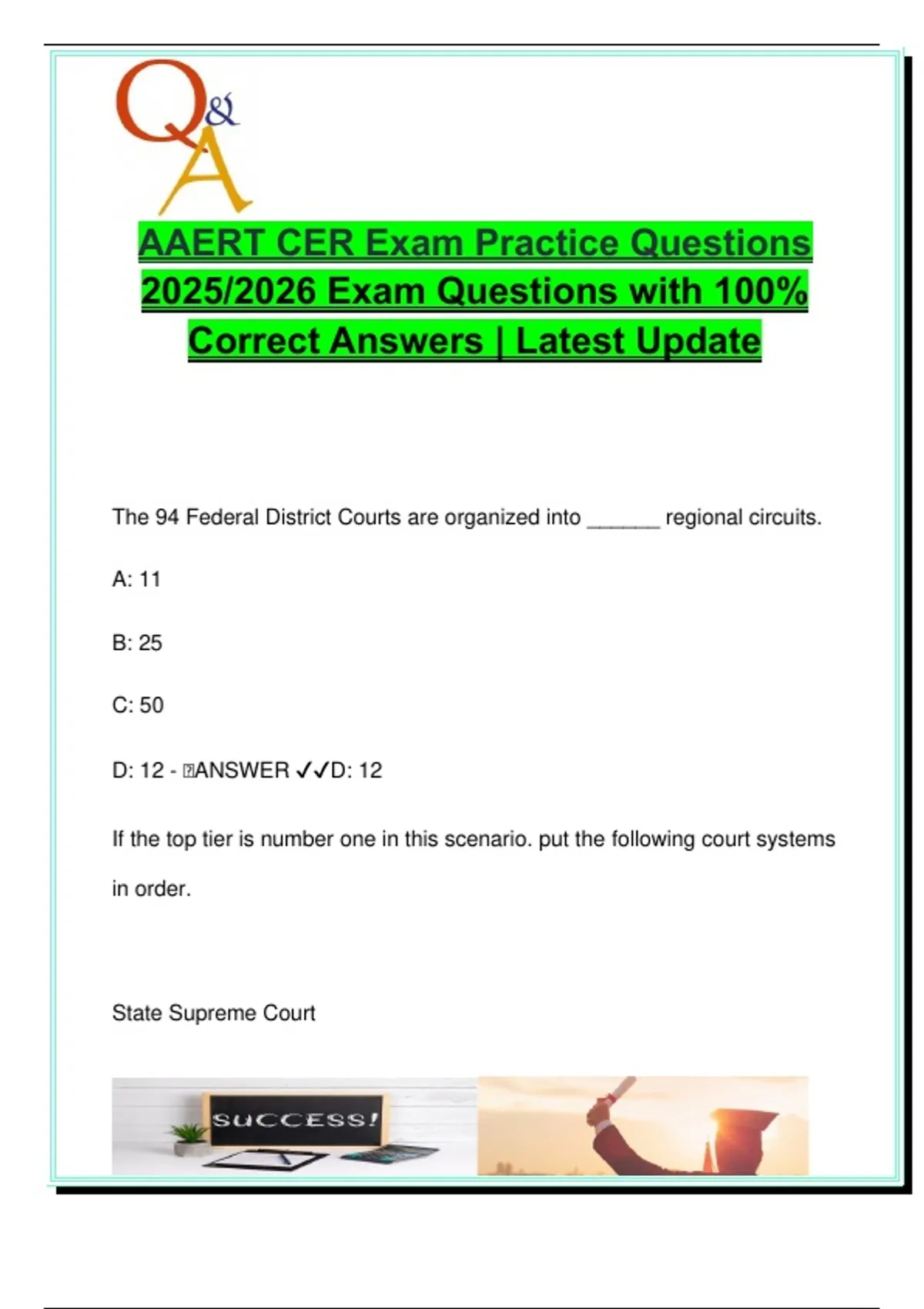AAERT CER Exam Mastery – 120 Practice Questions with Verified Answers ...