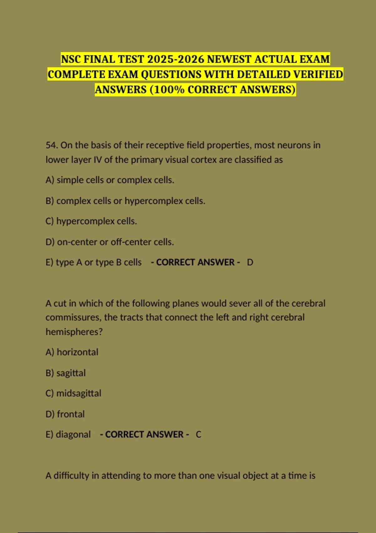 NSC FINAL TEST NEWEST ACTUAL EXAM COMPLETE EXAM QUESTIONS WITH DETAILED ...