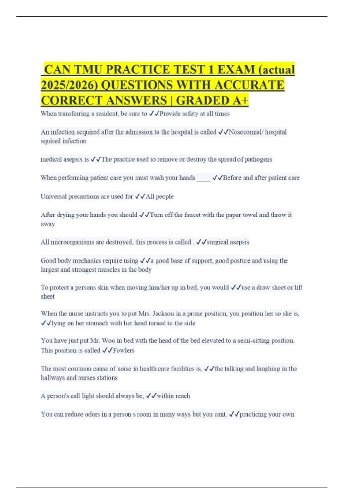 CAN TMU PRACTICE TEST 1 EXAM (actual 2025/2026) QUESTIONS WITH ACCURATE ...