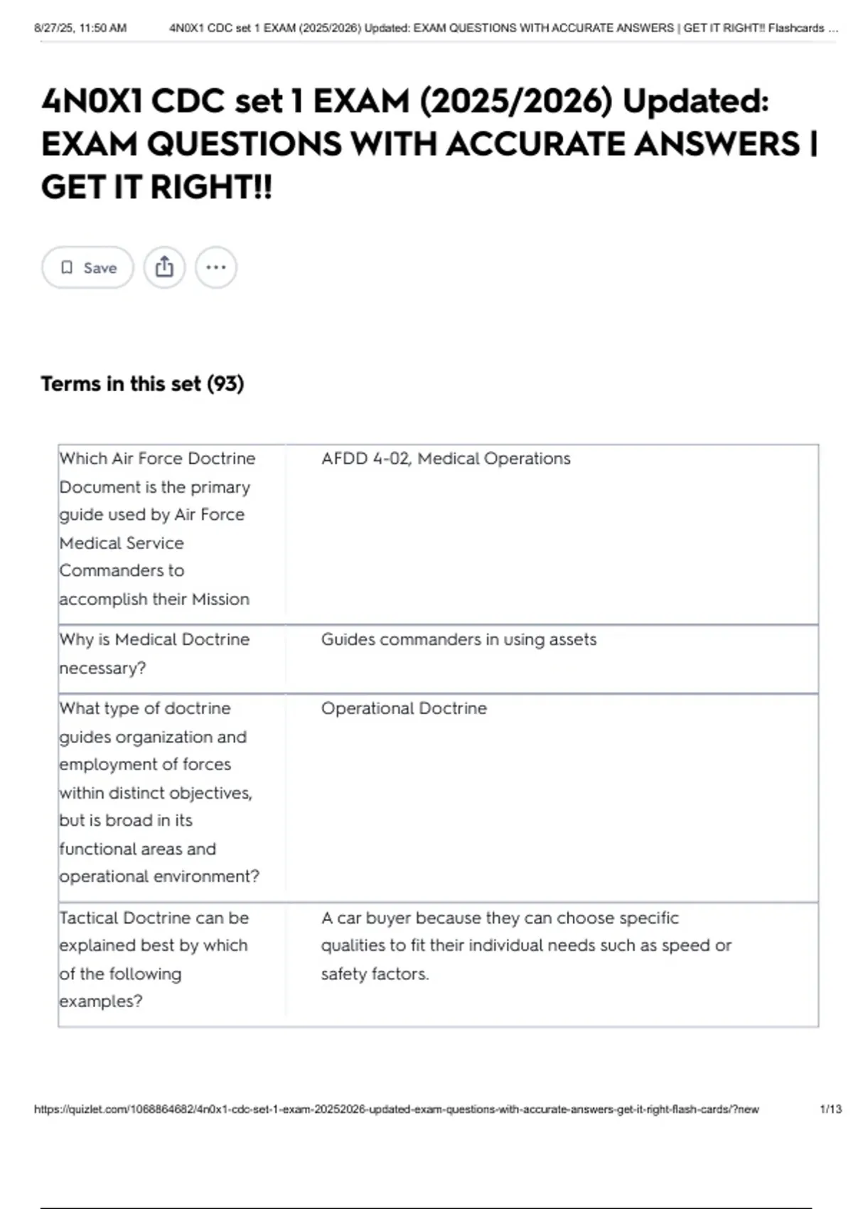 4N0X1 CDC set 1 EXAM (2025/2026) Updated: EXAM QUESTIONS WITH ACCURATE ...