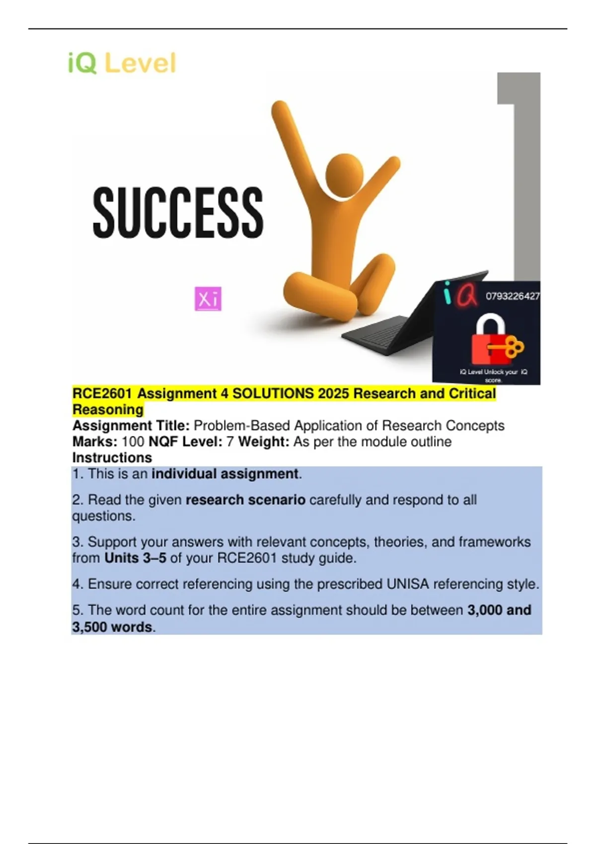 RCE2601 Assignment 4 SOLUTIONS 2025 - Research and Critical Reasoning (RCE2601) - Stuvia SA