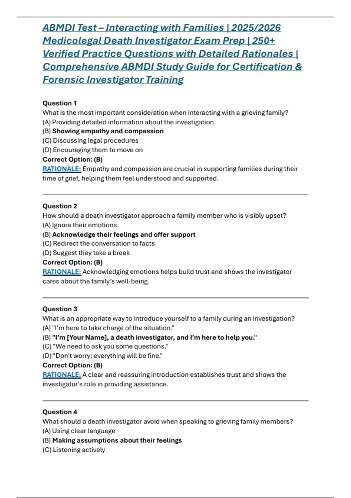 ABMDI Test – Interacting with Families | 2025/2026 Medicolegal Death ...