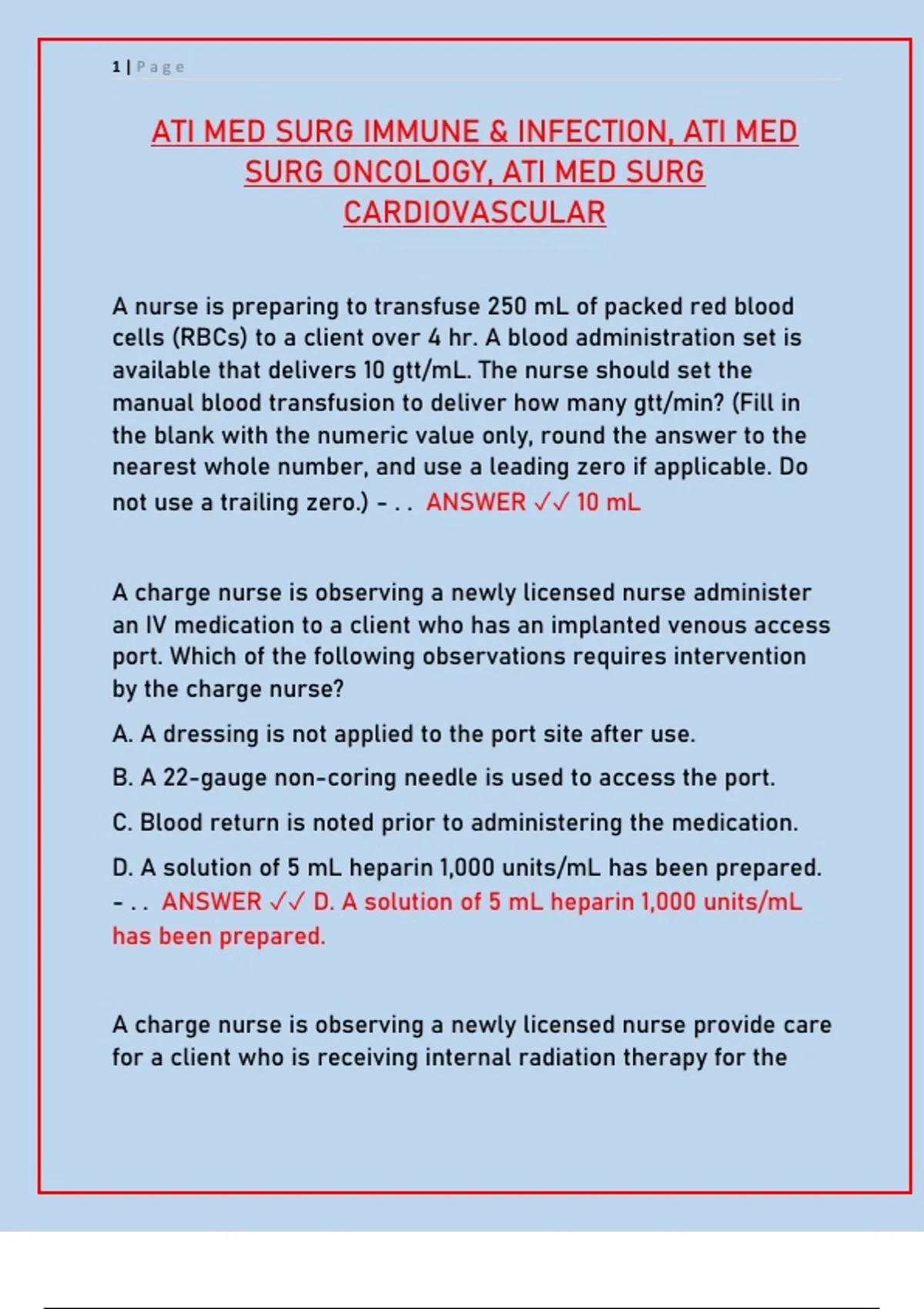 ATI Med Surg Immune & Infection Practice Questions | NCLEX Review ...