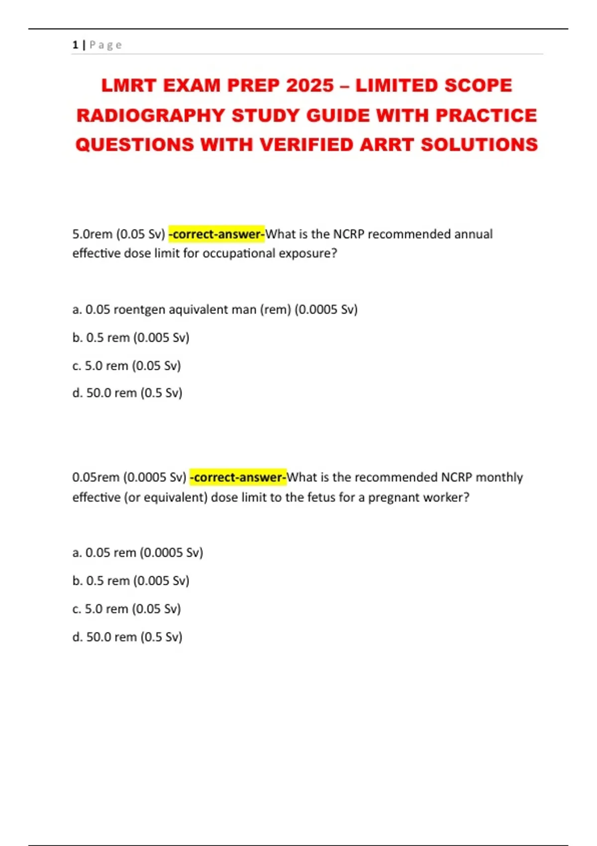 LMRT EXAM PREP 2025 – LIMITED SCOPE RADIOGRAPHY STUDY GUIDE WITH ...