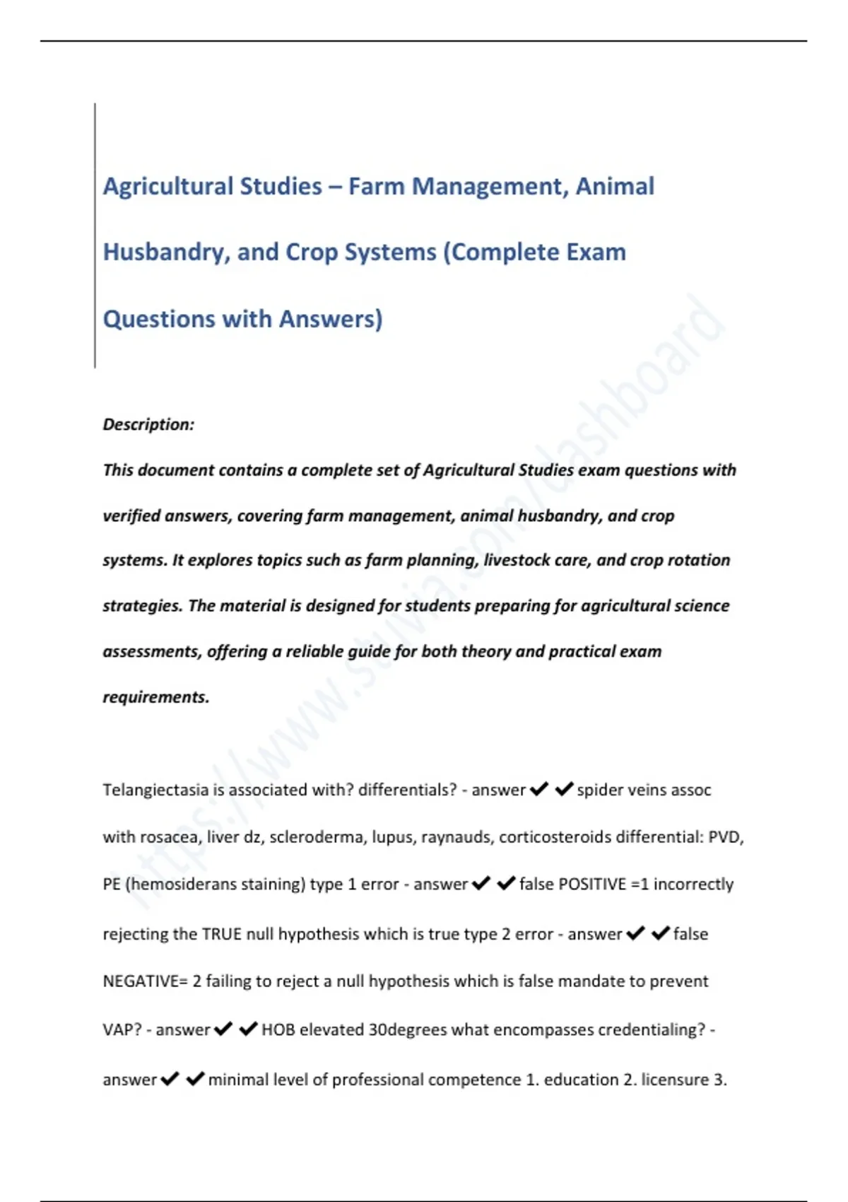 Agricultural Studies – Farm Management, Animal Husbandry, and Crop ...