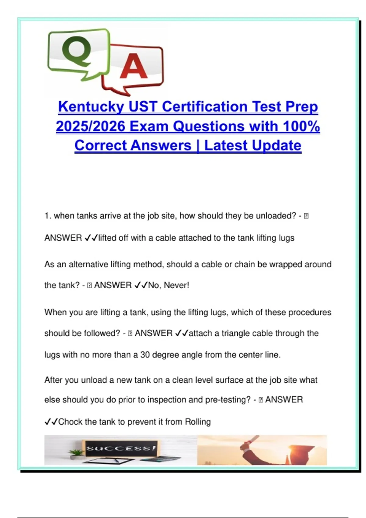 Kentucky UST Certification Test Prep 2025/2026 – 200+ Verified Exam ...