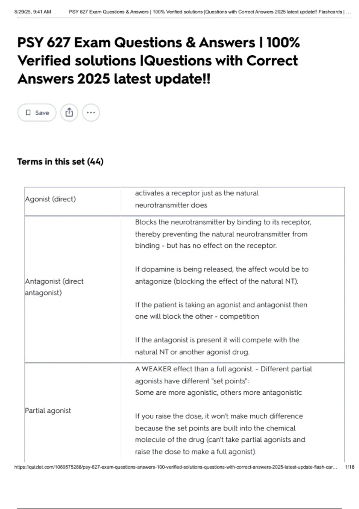 PSY 627 Exam Questions & Answers | 100% Verified solutions |Questions with Correct Answers 2025 ...