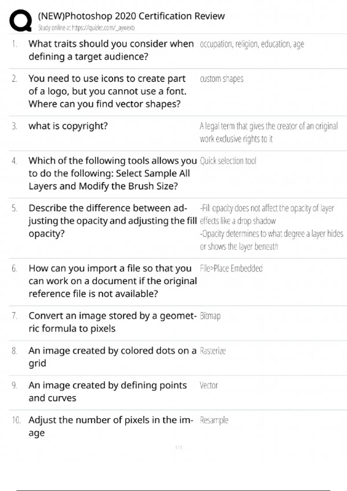Adobe Photoshop 2024 Certification Review / Score 100% / 2025 Study ...