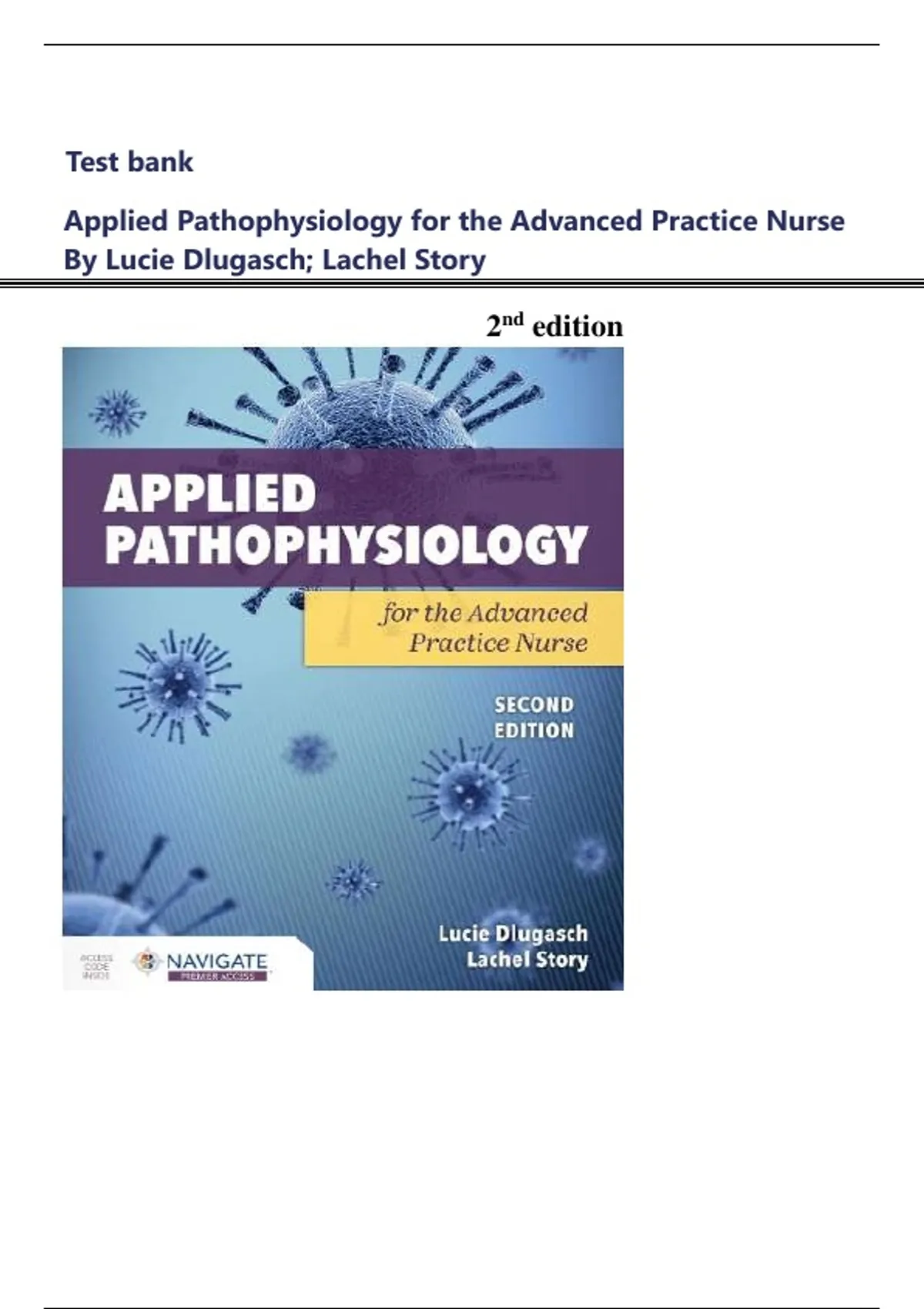 Test bank For Applied Pathophysiology for the Advanced Practice Nurse ...