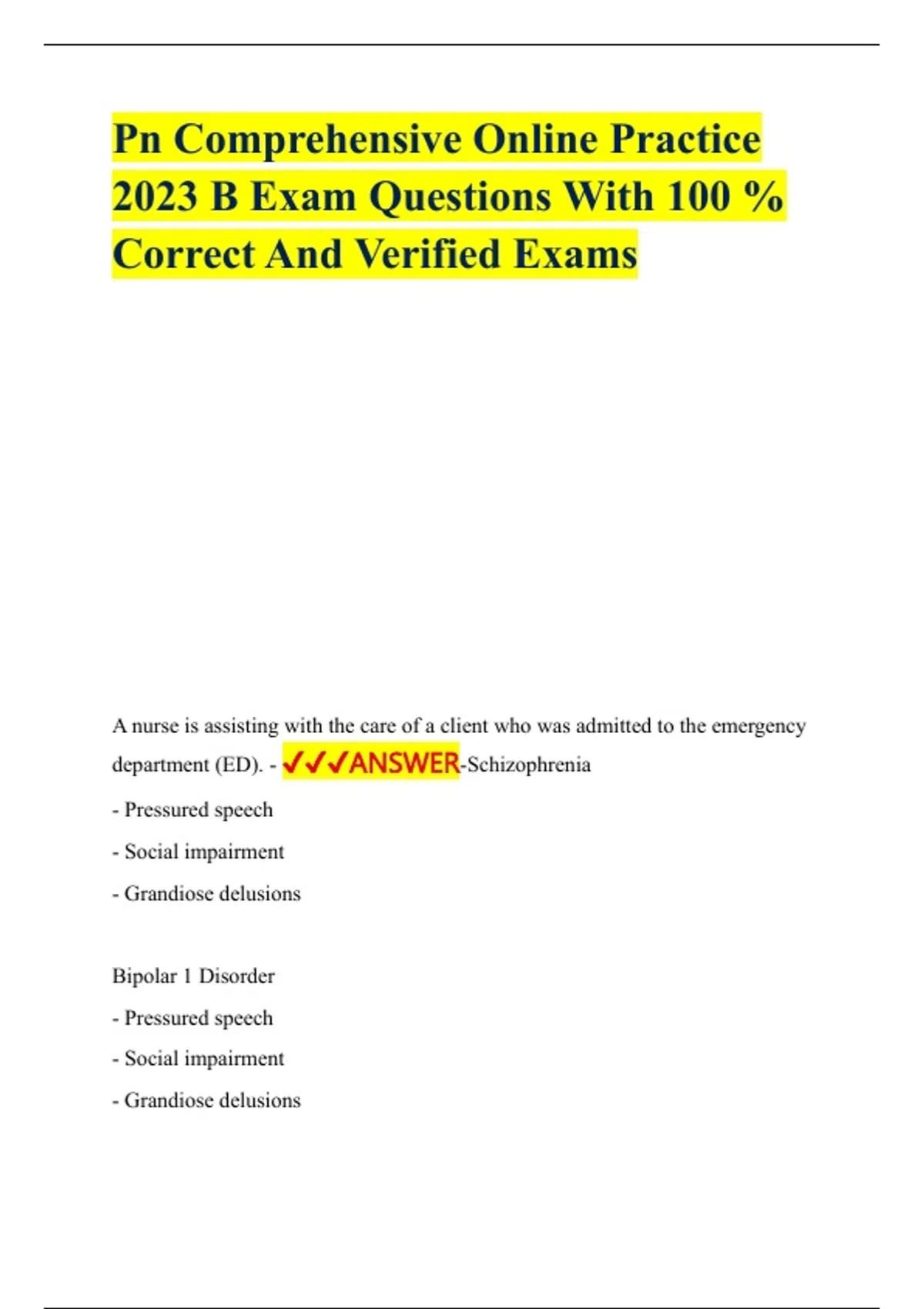Pn Comprehensive Online Practice 2023 B Exam Questions With 100 % ...