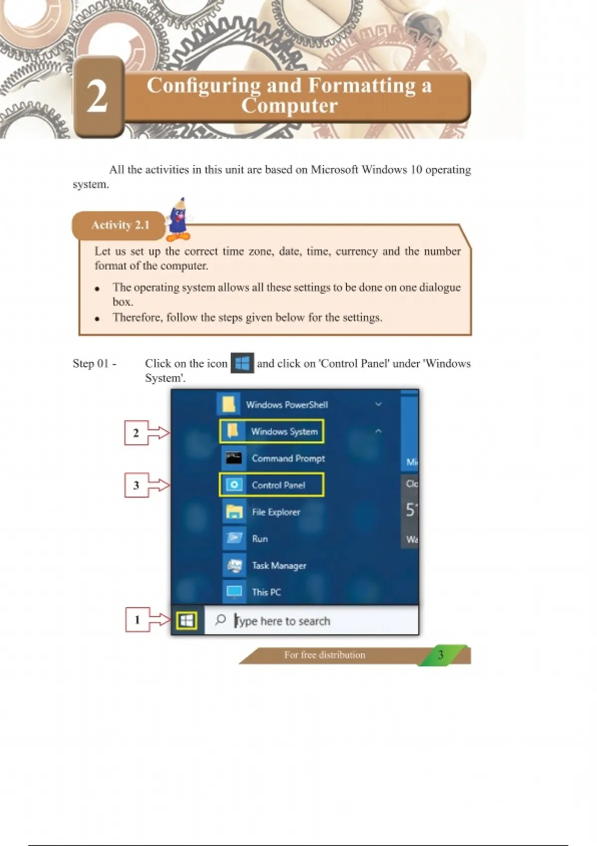 *Configuring and Formatting a Computer Activity Sheet**. - Information ...