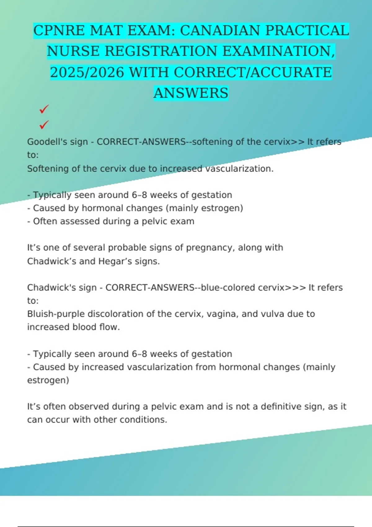 CPNRE MAT EXAM: CANADIAN PRACTICAL NURSE REGISTRATION EXAMINATION, 2025 ...