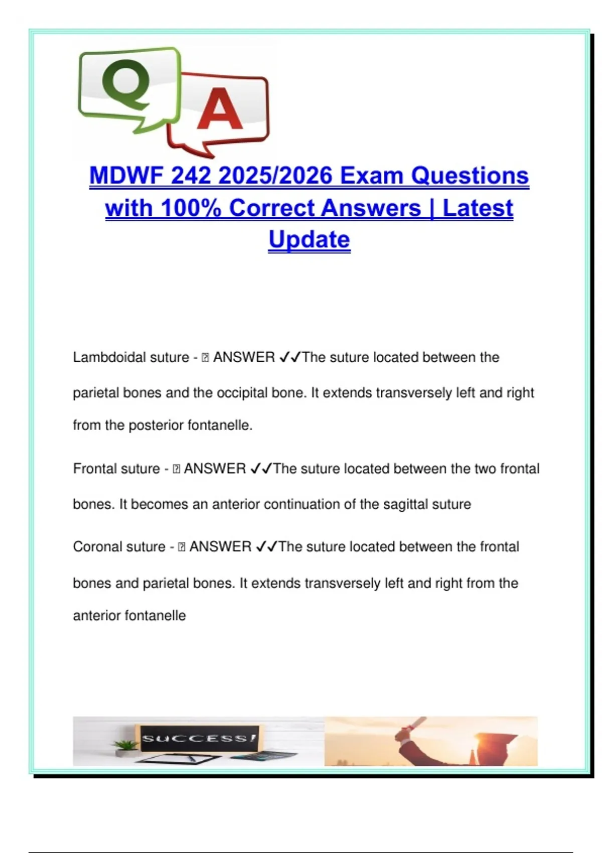MDWF 242 | Midwifery Exam 2025/2026 | 100+ Expert-Verified Questions on ...