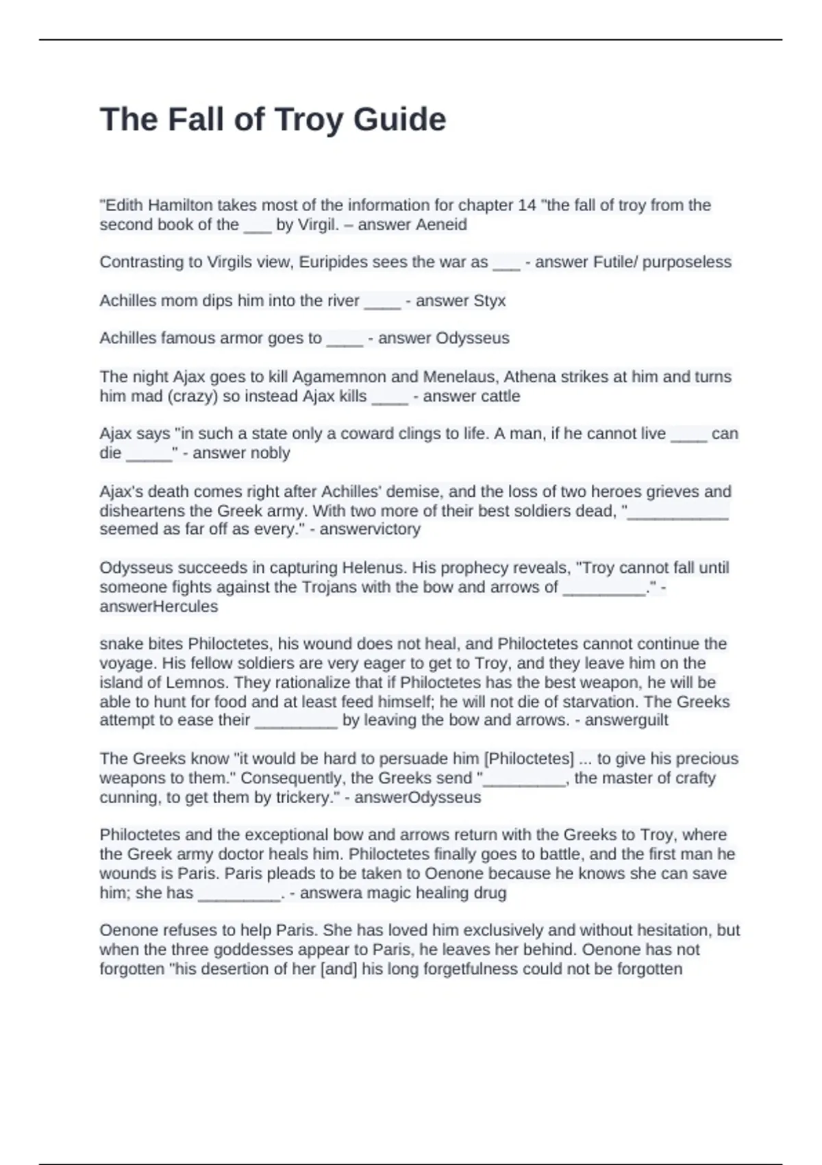 The Fall of Troy Guide Questions and Answers 2025 - TFOT - Stuvia US