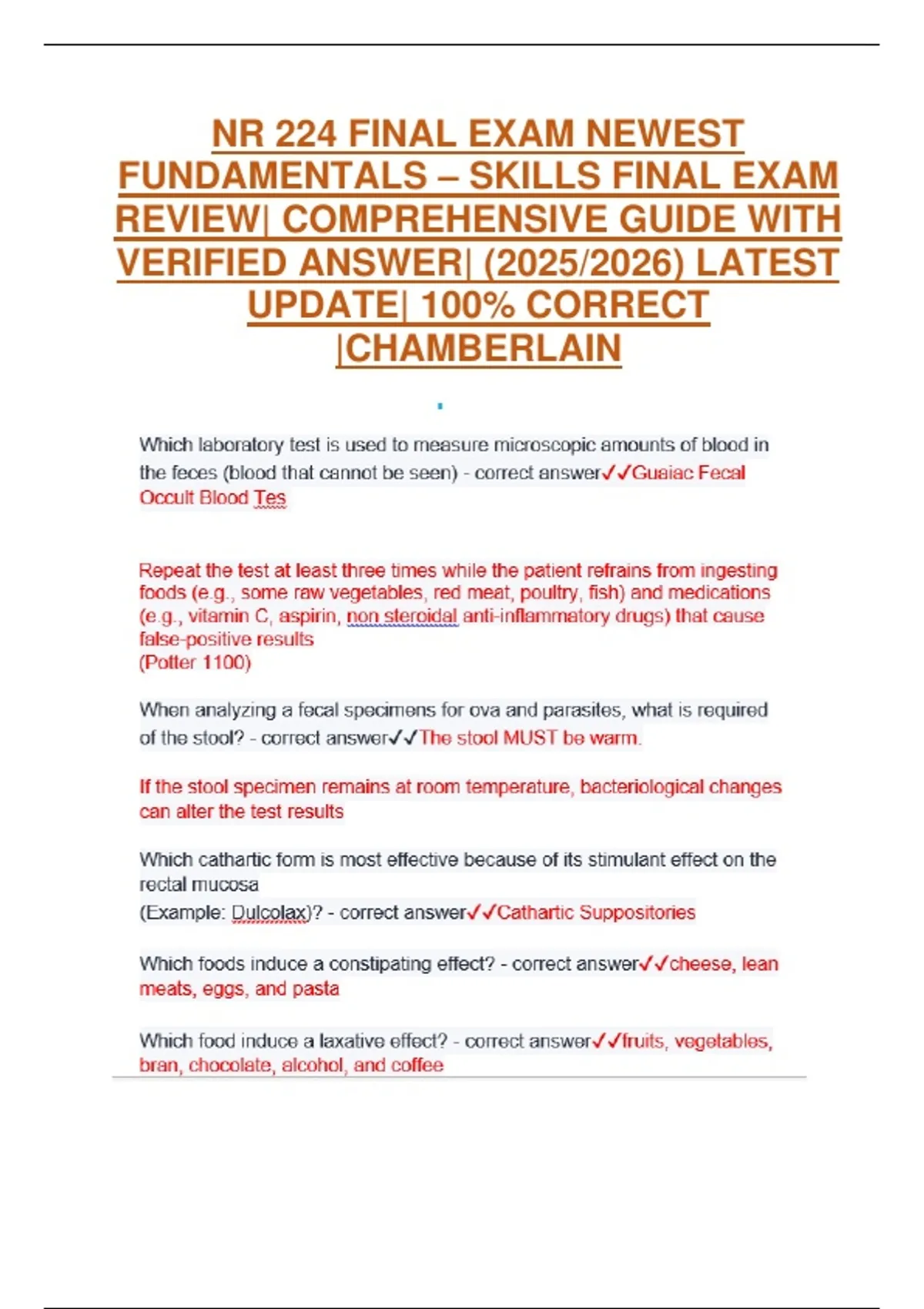NR 224 FINAL EXAM NEWEST FUNDAMENTALS – SKILLS FINAL EXAM REVIEW ...